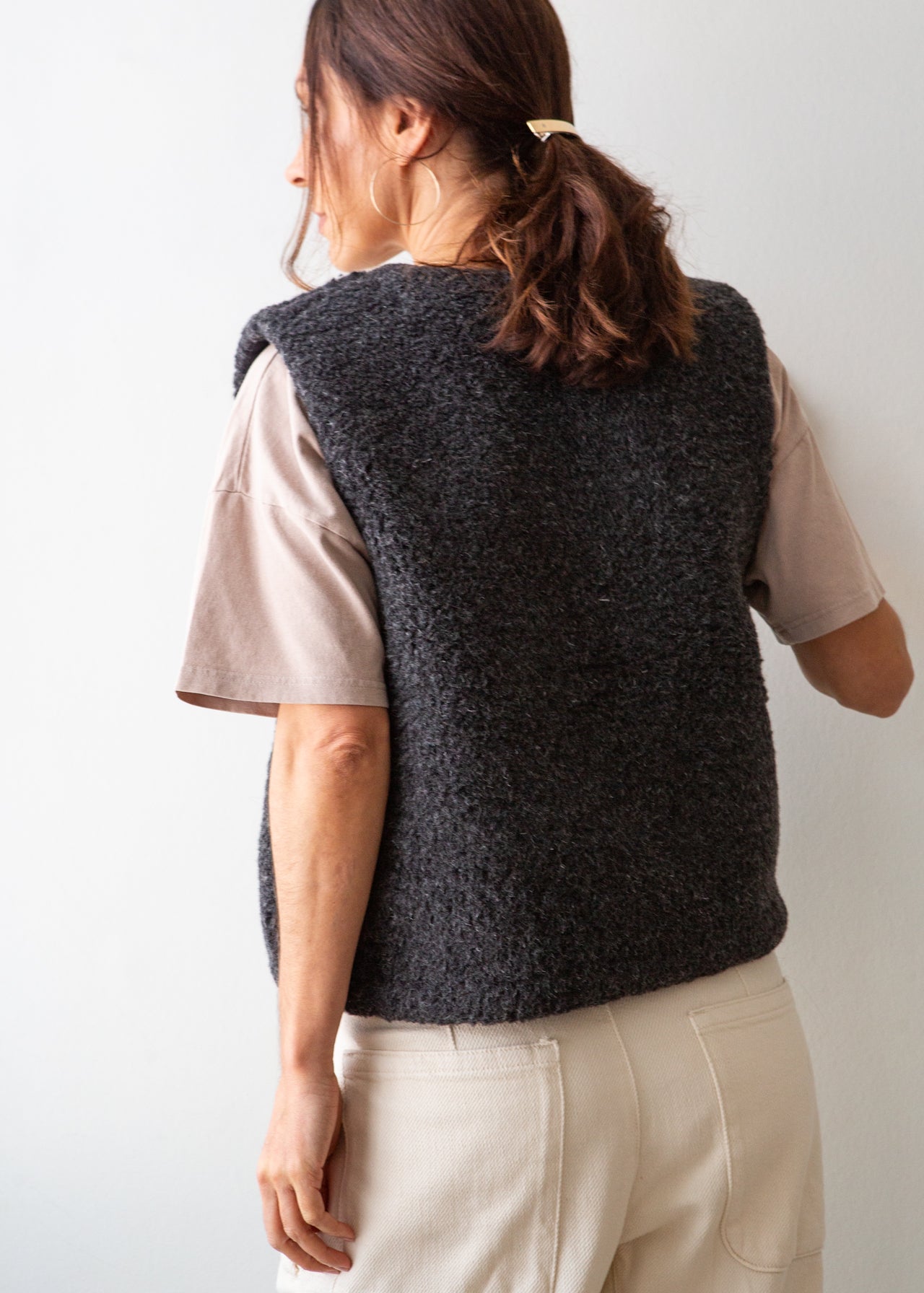 Merino Wool Gilet Charcoal | Women’s Lightweight Wool Gilet - The Small ...