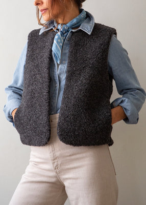 Merino Wool Gilet Charcoal | Women’s Lightweight Wool Gilet - The Small ...