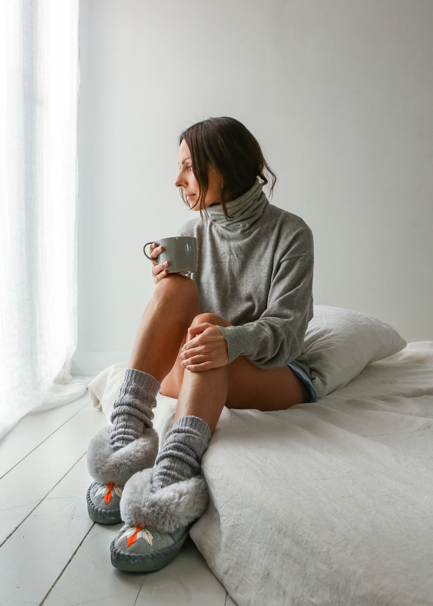Women's Sheepskin Slippers – Aperol Light - The Small Home