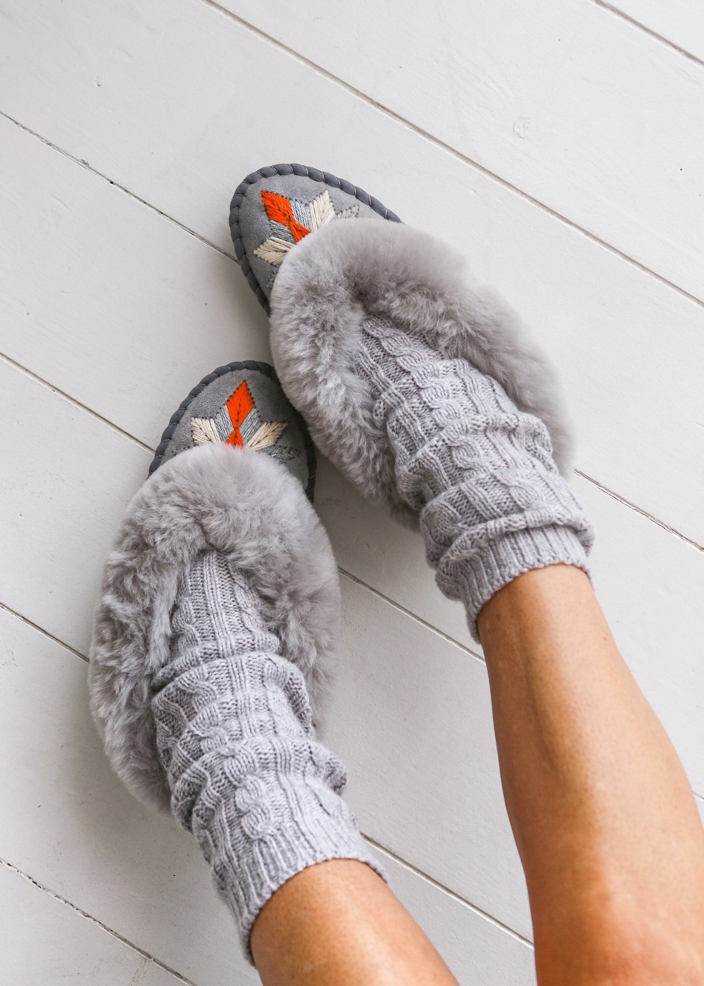 Women's Sheepskin Slippers – Aperol Light - EU36 - The Small Home