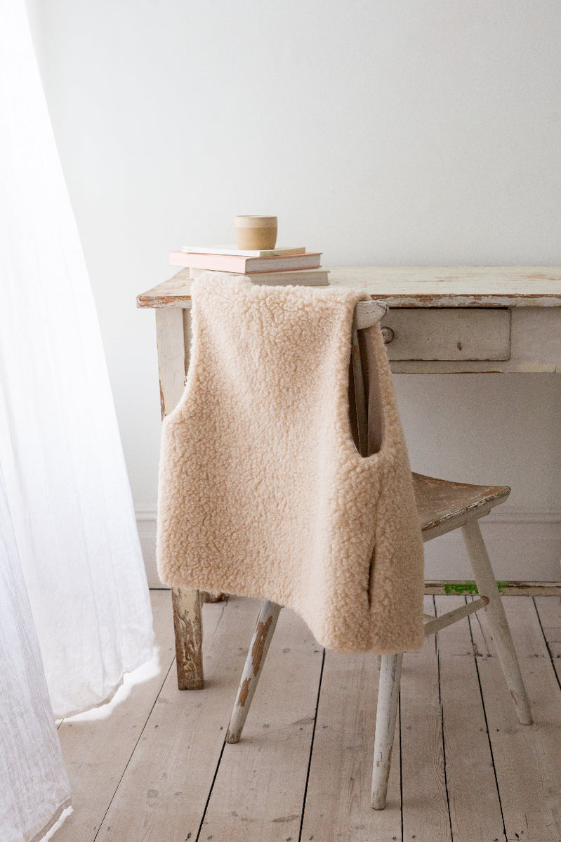 Merino Wool Gilet Cream | Women’s Lightweight Wool Gilet - The Small Home